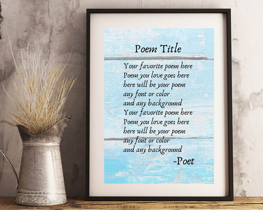 Framed Poem Print Custom Custom Poem Printing Word art