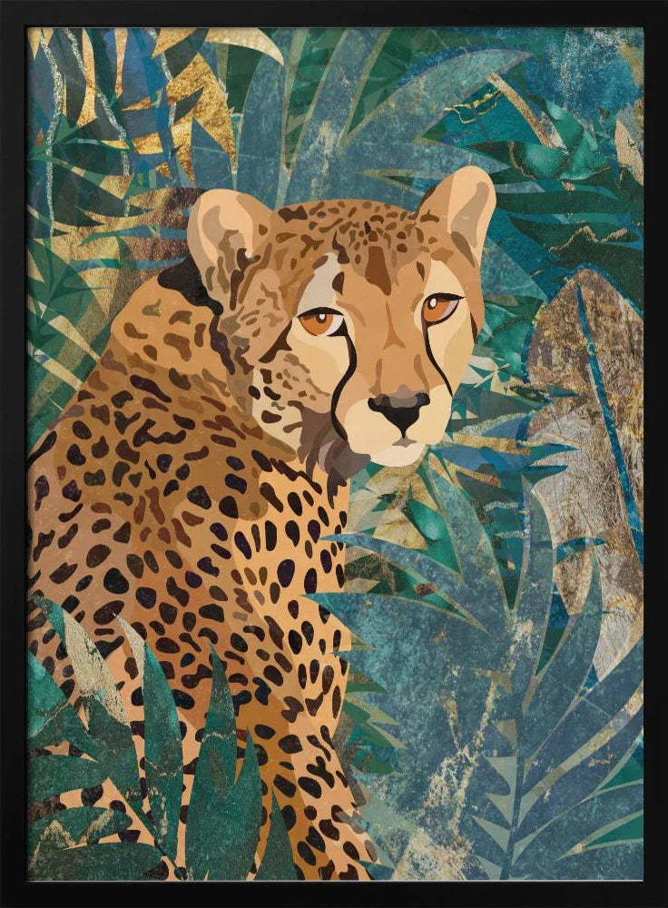 Cheetah In the Jungle 2 Framed Art Sarah Manovski 24x36 Frame