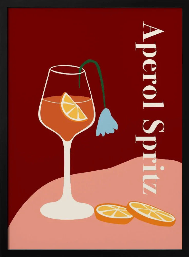 Aperol Spritz - Miho Art Studio Framed Art 24x36 Frame