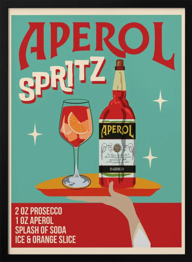 Aperol Spritz - WallChart Art Studio Framed Art 24x36 Frame