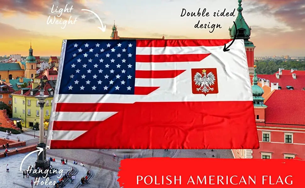 Polish American Flag Poland USA Polish flag Polska flag 2x3 ft 3x5 ft