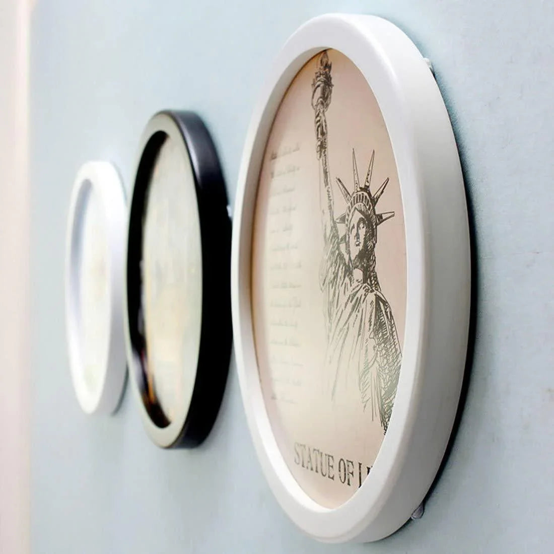 Wooden Round Photo Frame Wall Hanging Circle Picture Frames