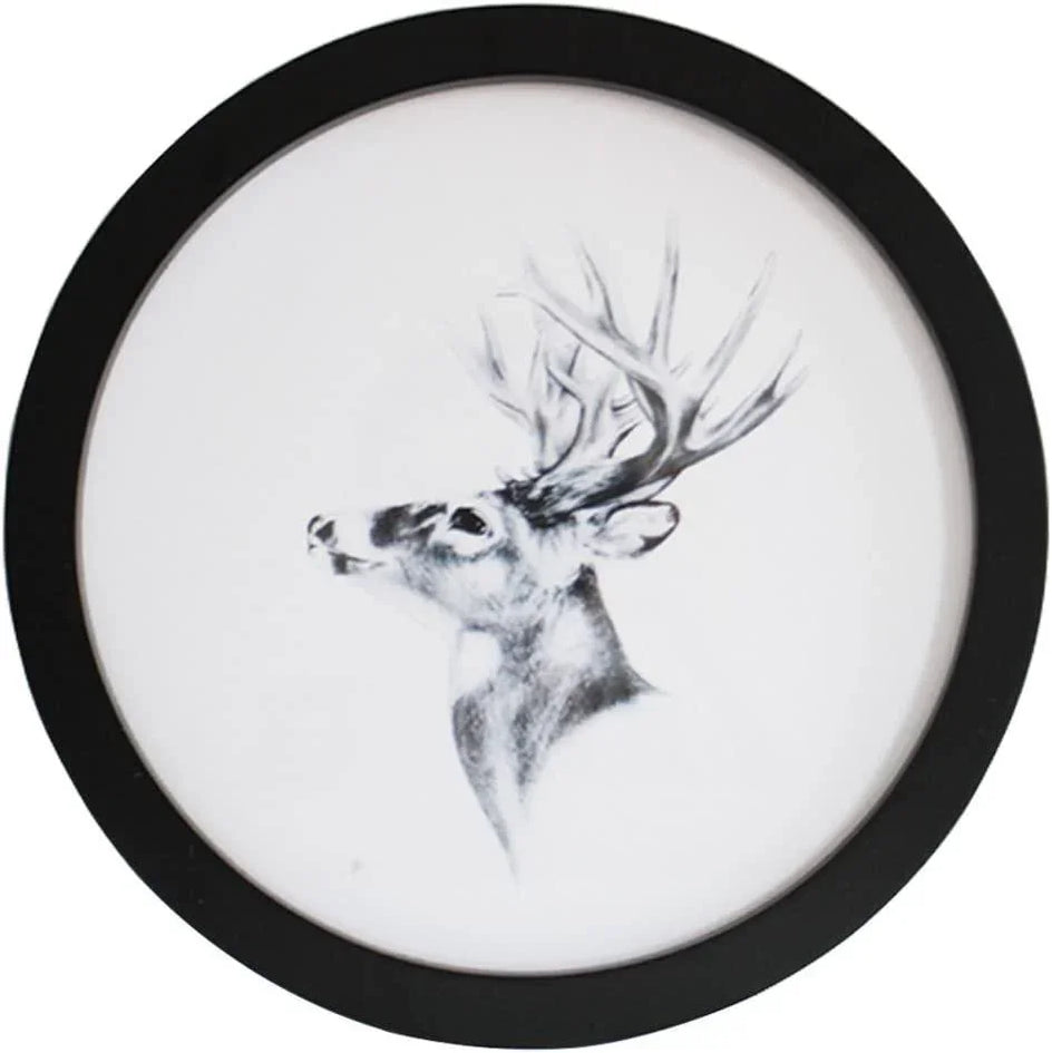 Wooden Round Photo Frame Wall Hanging Circle Picture Frames — Modern ...